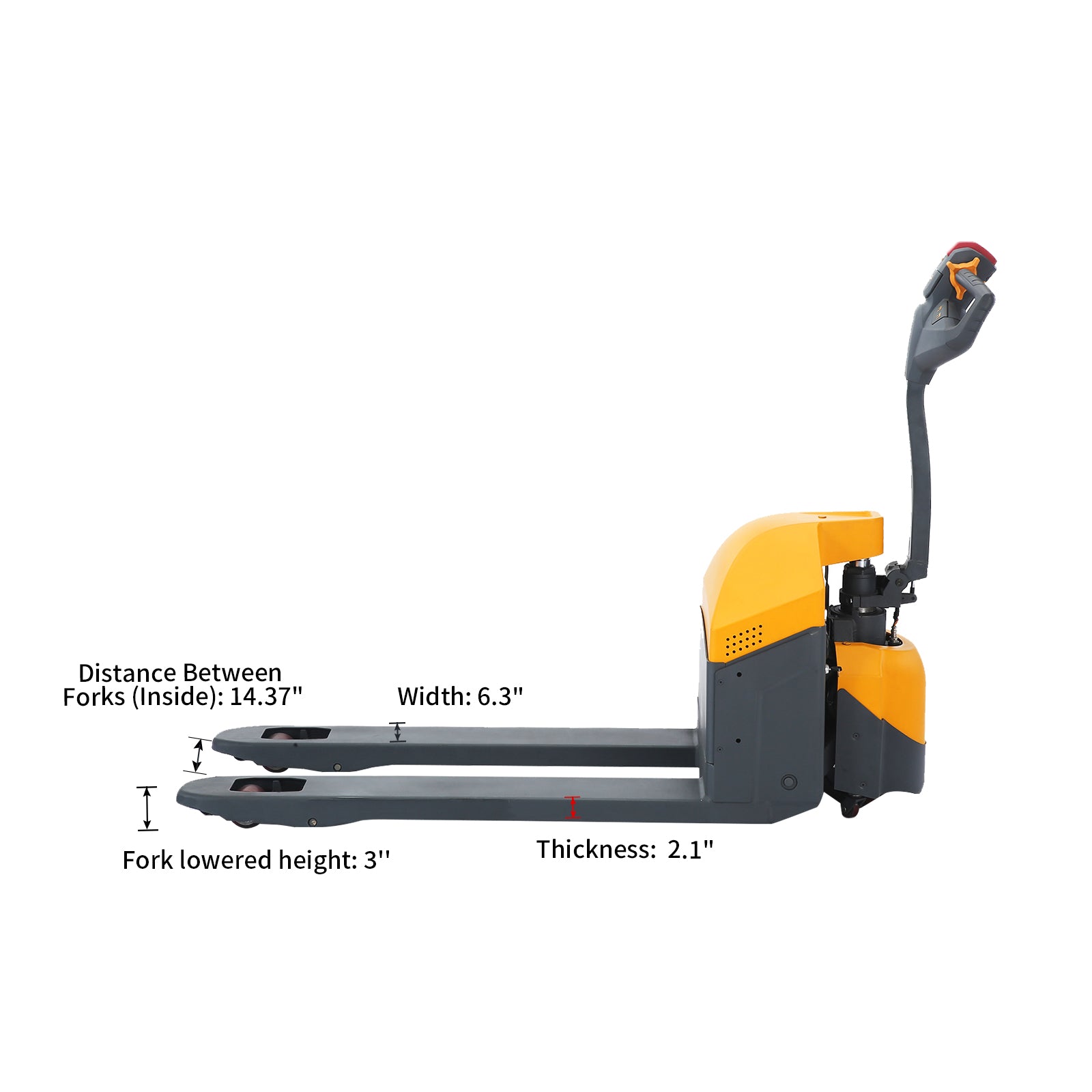 3300 lbs Full Electric Pallet Jack – 48"x27" Forks, Emergency Key Swit